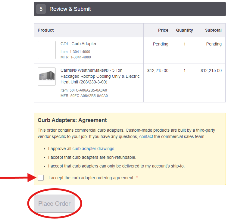 How do I use the Commercial Curb Adapter tool?