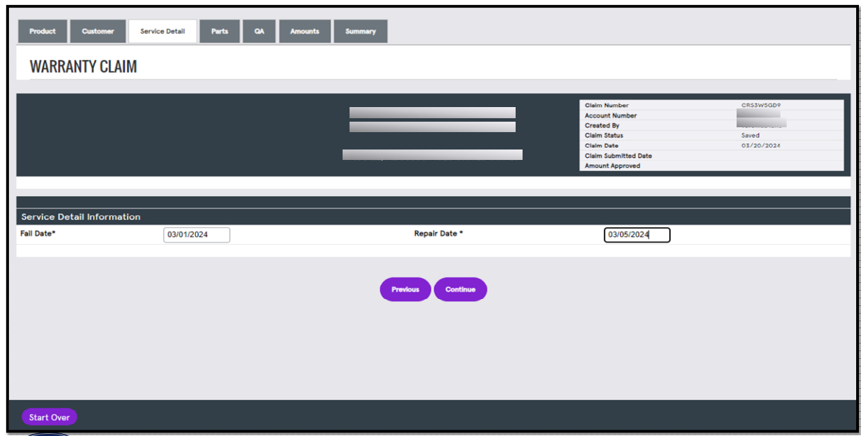 How do I file a Standard Warranty Claim in ServiceBench?