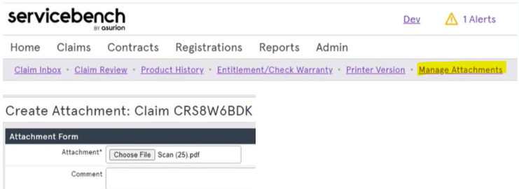 How do I file a Bulletin Warranty Claim in ServiceBench?