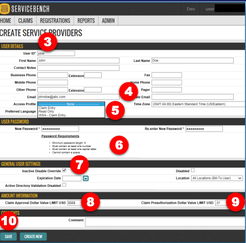How do I set up our company users on our ServiceBench® account?
