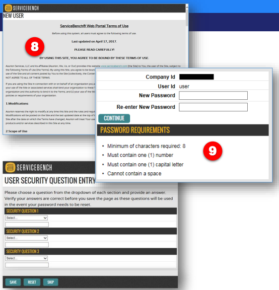 How do I set up our company users on our ServiceBench® account?