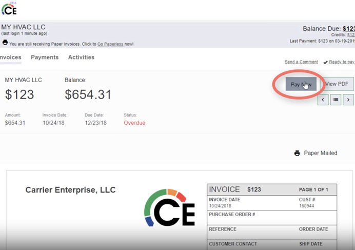 How do I pay my invoices online?