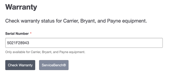 How do I find warranty info with a serial number?