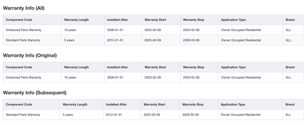 How do I find warranty info with a serial number?